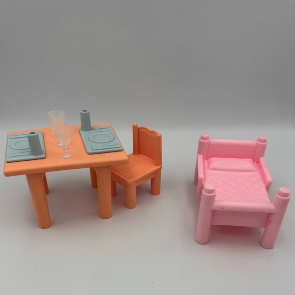 Fisher-Price | Toys | Vintage Playskool Dollhouse Furniture Bed Table ...